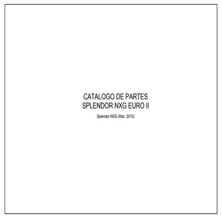 Honda splendor nxg euro ii - 2010 | PDF