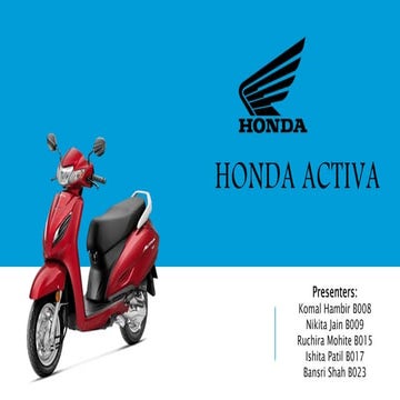 Honda activa consumer behaviour | PPTX