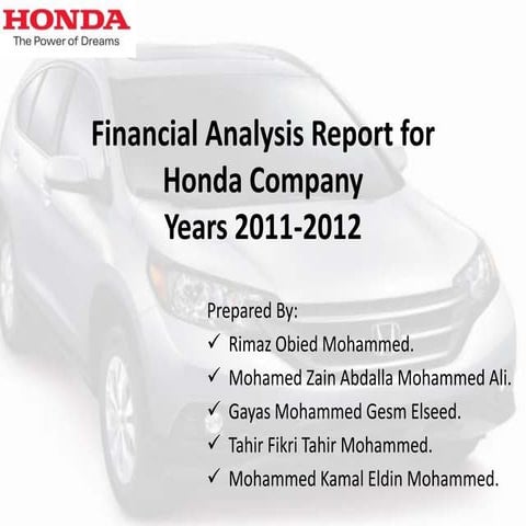 Honda analysis 2011 - 2012 | PPTX