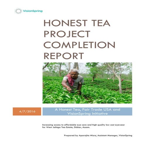 VisionSpring & Honest Tea | Vision Screening Camps For Tea Estate ...