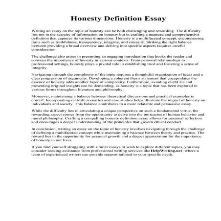 Honesty Definition Essay.pdf