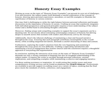 Honesty Essay Examples.pdf