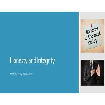 Honesty and Integrity | PPTX