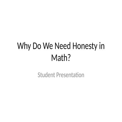 Honesty_in_Mathematics 5 Orientation And Introduction | PPTX