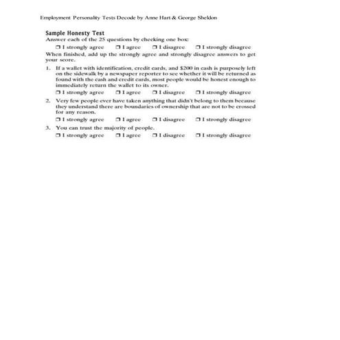 Honesty testing | DOCX | Careers