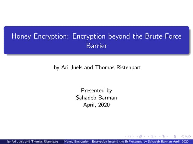 Honey Encryption Ppt