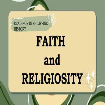 Reading in Philippine History. Faith and Religiosity | PPT