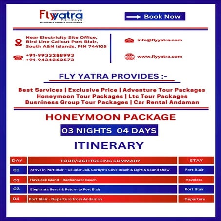 _Honeymoon Tour Package Itinerary 3 night & 4 days.pdf
