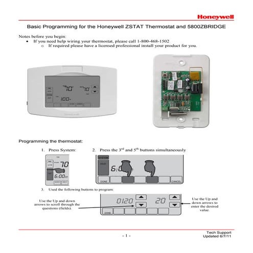 Honeywell 5800zbridge-zstat-integration-programming-guide | PDF