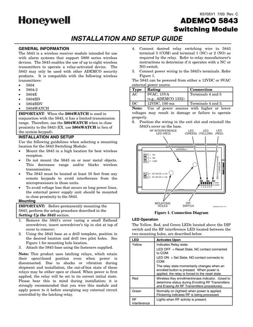 Honeywell 5883h-install-guide | PDF | Radio Control | Hobbies & Interests