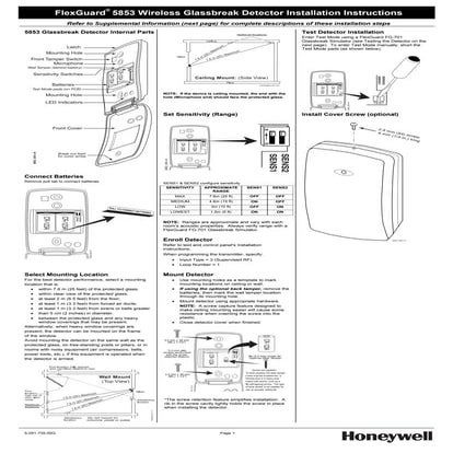 Honeywell 5853-install-guide | PDF