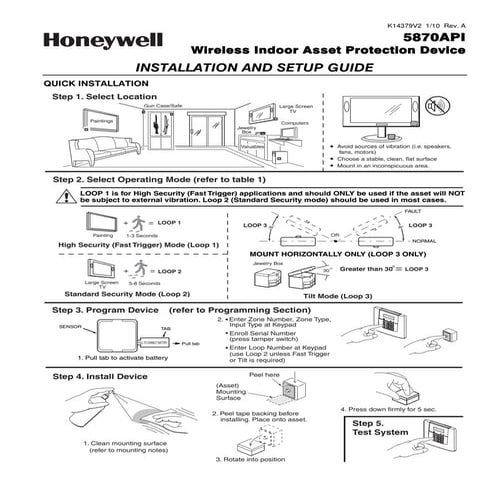 Honeywell 5819-install-guide | PDF