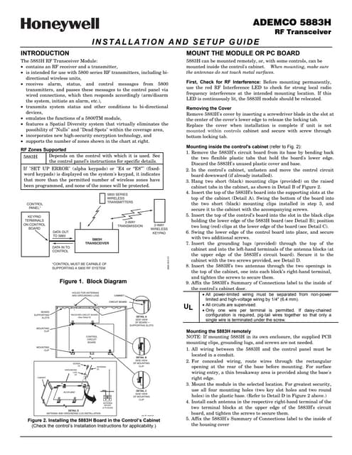Honeywell 6164 us-install-guide | PDF