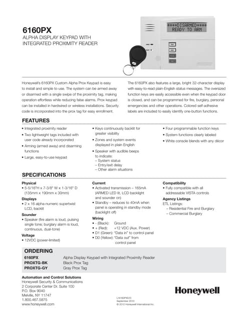 Honeywell 6160-data-sheet | PDF