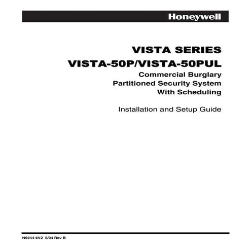 Honeywell vista-50p-install-guide | PDF