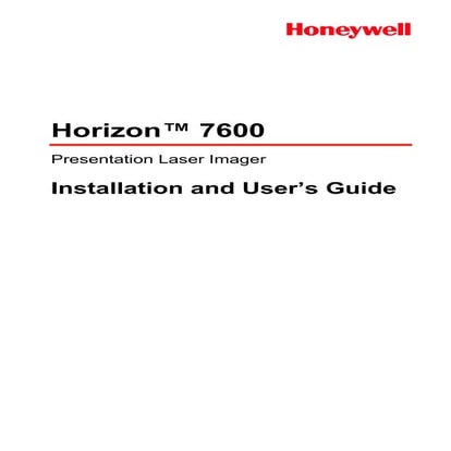 허니웰스캐너 Honeywell MS7600 Horizon 1D 무지향성 고정식바코드스캐너 고정식스캐너인카운터 매뉴얼 | PDF ...