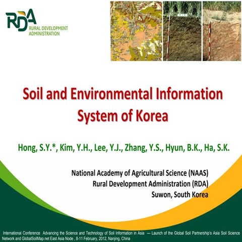 Soil and Environmental Information System of KoreaSystem Korea by S.Y ...