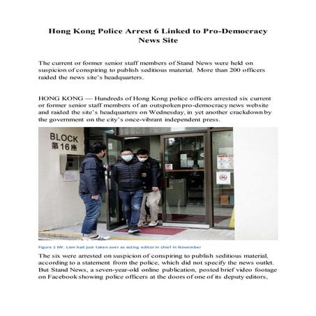 Hong kong police arrest 6 linked to pro | PDF