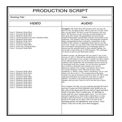 Honopopo production script | PDF