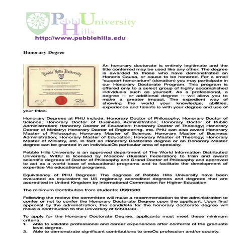 Honorary Degree Leaflet | DOC