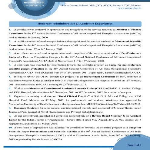 Honorary Work_Punita V. Solanki_March 2025.pdf