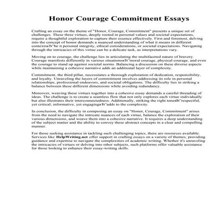 Define Courage Essay. Sovereign School of Nursing | PDF