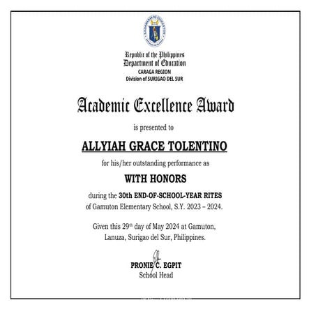 certificate of recognition first Quarter | PDF