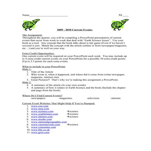 Honors Earth Science Current Events | DOC | Geography | Science