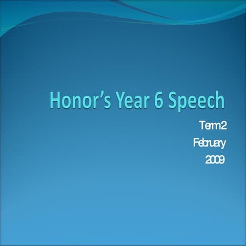 Honors Speech Final! | PPT