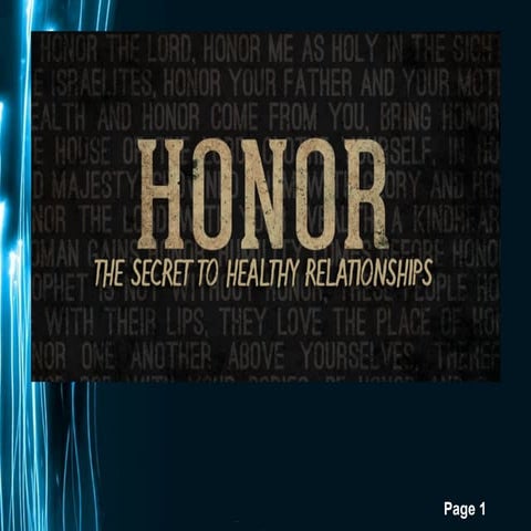 Honor the Key to Healthy Relationships | PPT