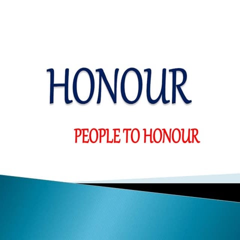 learning on how to honour people and elderly in societ | PPT