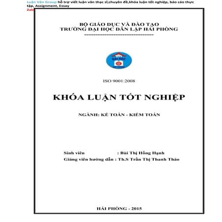 Hoàn thiện công tác kiểm toán khoản mục TSCĐ hữu hình trong kiểm toán BCTC do công ty TNHH Kiểm ...