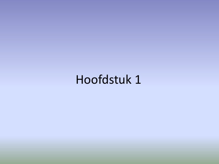 Hoofdstuk 1