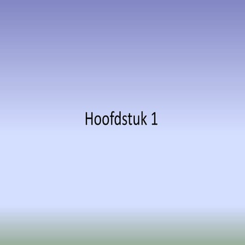 Hoofdstuk 1 | PPTX