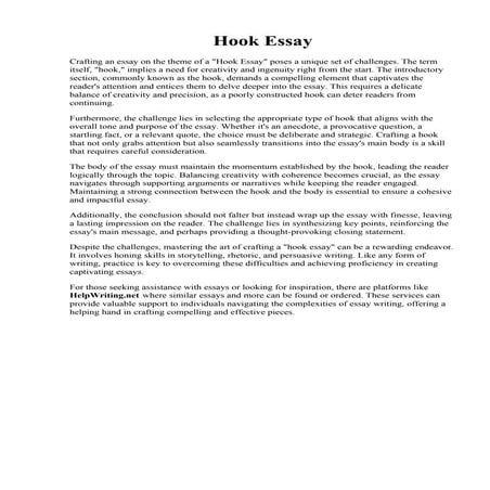 Hook Essay | PDF