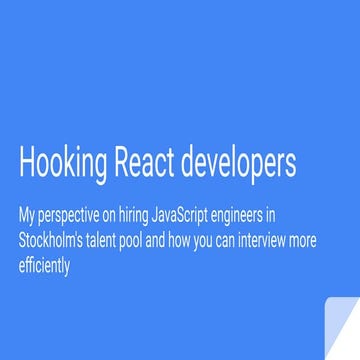 Hooking react developers | PPT