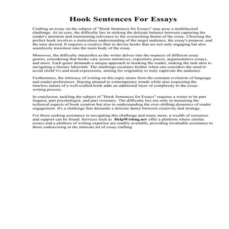 Hook Sentences For Essays.pdf