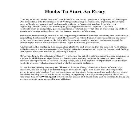 Hooks To Start An Essay.pdf