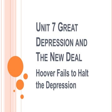 Hoover Policies throughout the Great Depression | PPTX