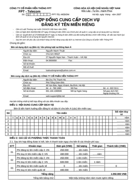 Mẫu hợp đồng xây dựng phần mềm | PDF