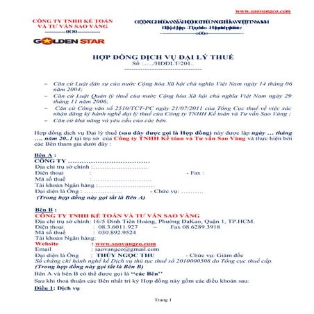 Hop dong dai ly thue | PDF