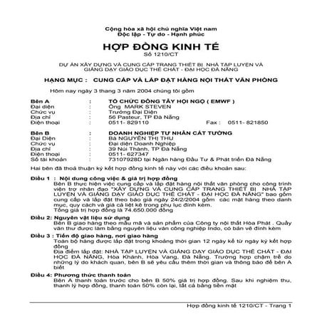 Hop dong kinhte_ Thực hành Word | PDF