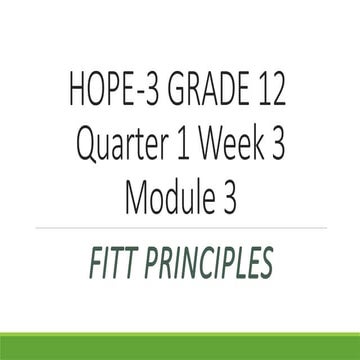 health optimizing physical education 3 module 3 | PPTX