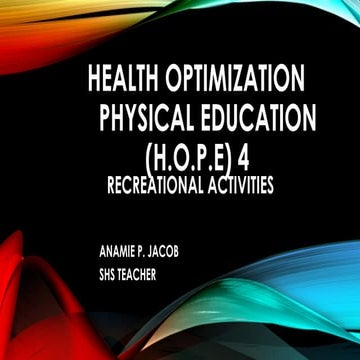 PE4 Recreational Activities | PPTX