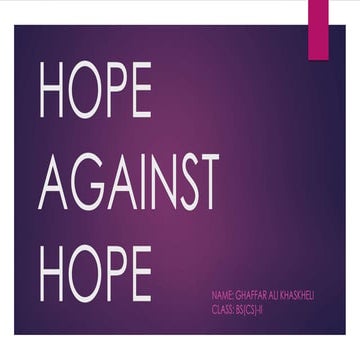 Hope against hope | PPT