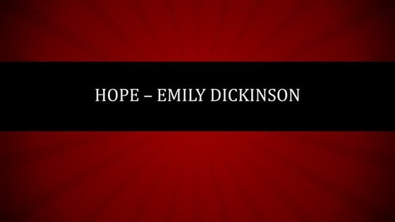 Figurative Language (Metaphor) and Diction Analysis in "Hope is the ...