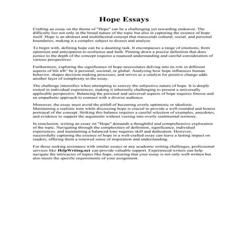 Hope Essays | PDF