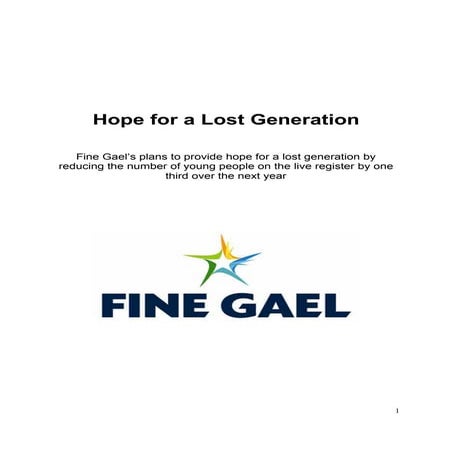 Hope For A Lost Generation | PDF