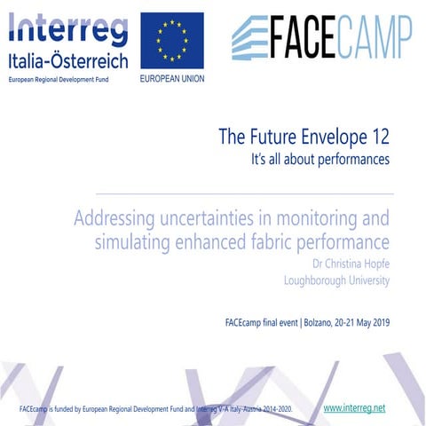 Christina Hopfe, Loughborough University (UK) “Addressing uncertainties in simulating and ...