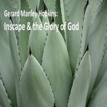 Gerard Manley Hopkins: Inscape & the Glory of God | PDF